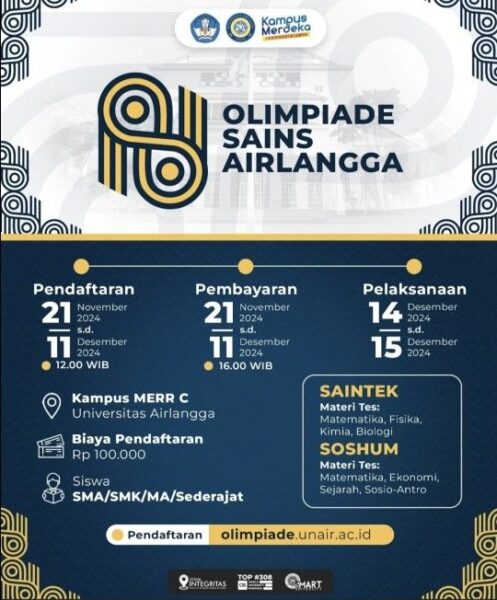 UNAIR Gelar Olimpiade Sains Airlangga 2024, Ini Jadwalnya - Media ...